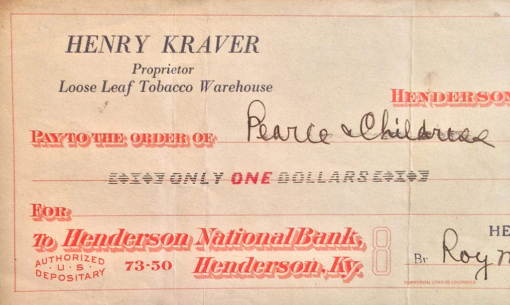 Loose Leaf Tobacco Warehouse-Receipt - Peerless Distilling Co.