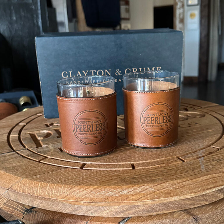 Clayton & Crume® Leather Wrapped Rocks Glass Set - Peerless Distilling Co.